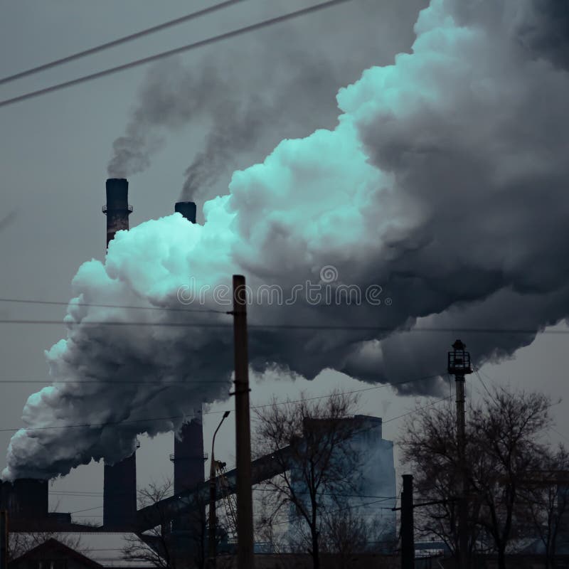Factory Pipe Polluting Air Against, Environmental Problems, Smoke from ...