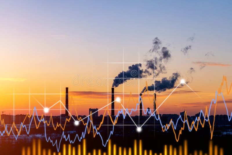 Factory Pipe Polluting Air, Smoke from Chimneys. Environmental Problems ...