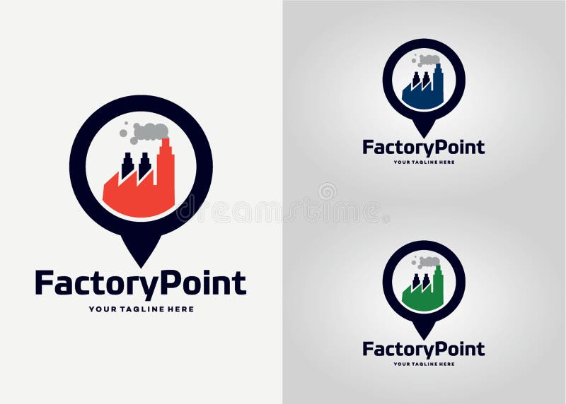 Factory Point Logo Design Template Stock Vector - Illustration of ...