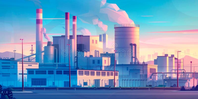 Factory with Pollution Control Measures in Place. Stock Photo - Image ...