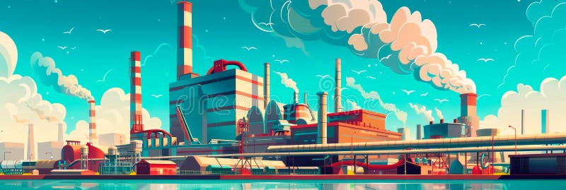 Factory with Pollution Control Measures in Place. Stock Photo - Image ...