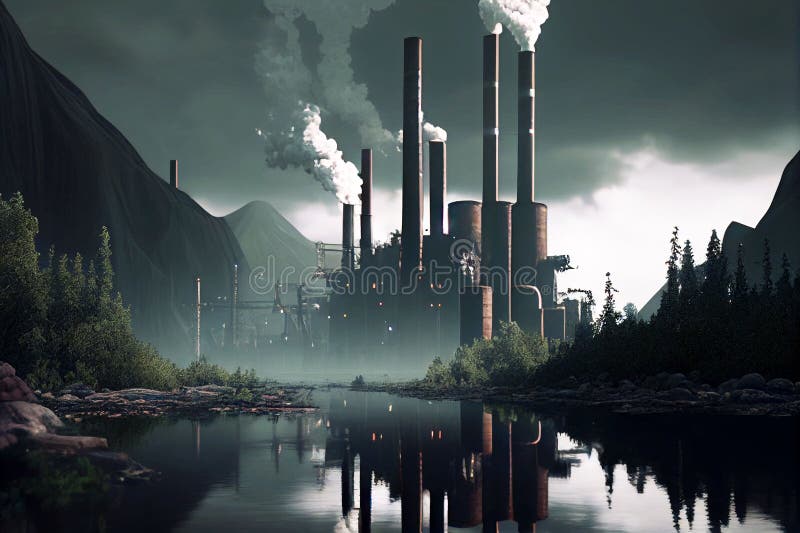 Factory Pollution. Environmental Protection. Landscape. Stock ...