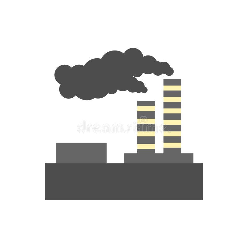 Factory Pollution Flat Icon Stock Vector - Illustration of design ...