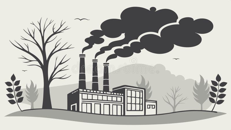 Factory Pollution, Industrial Emissions and Environmental Issue Vector ...