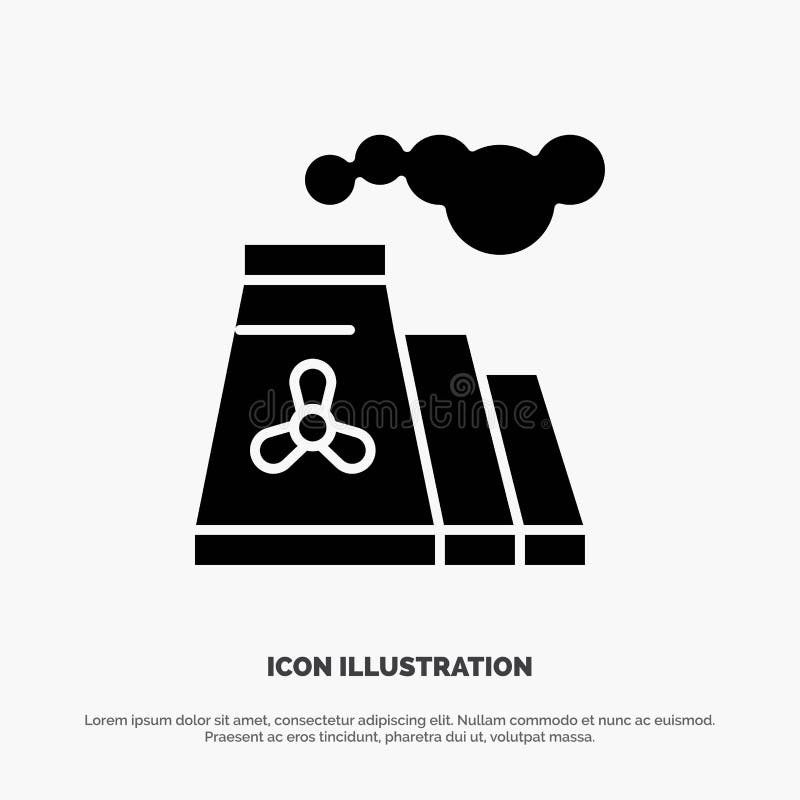 Factory, Pollution, Production, Smoke Solid Glyph Icon Vector Stock ...
