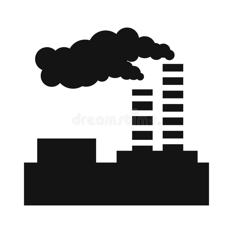 Factory Pollution Flat Icon Stock Vector - Illustration of engineering ...