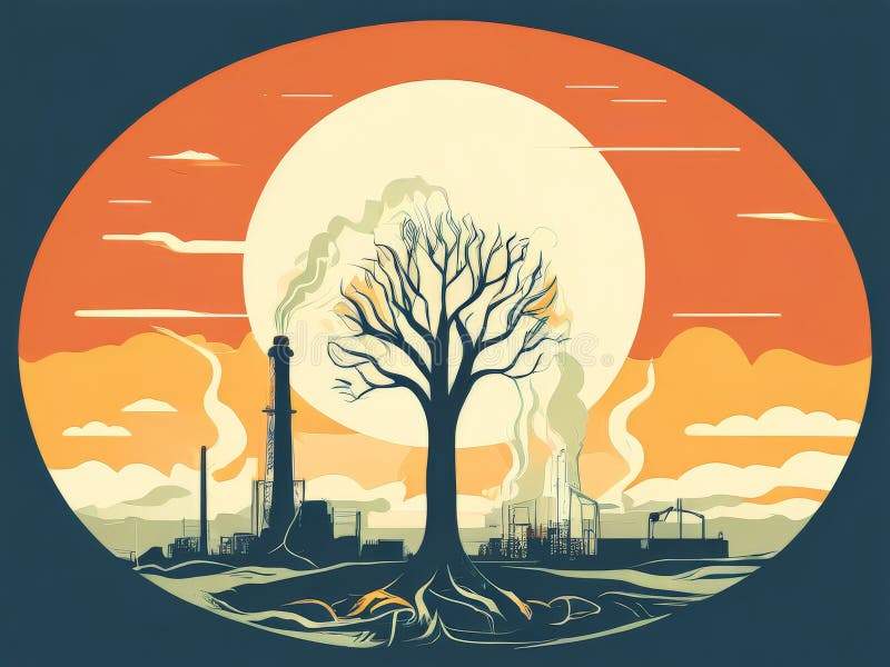 Factory, Pollution. Vector Illustration Stock Illustration ...