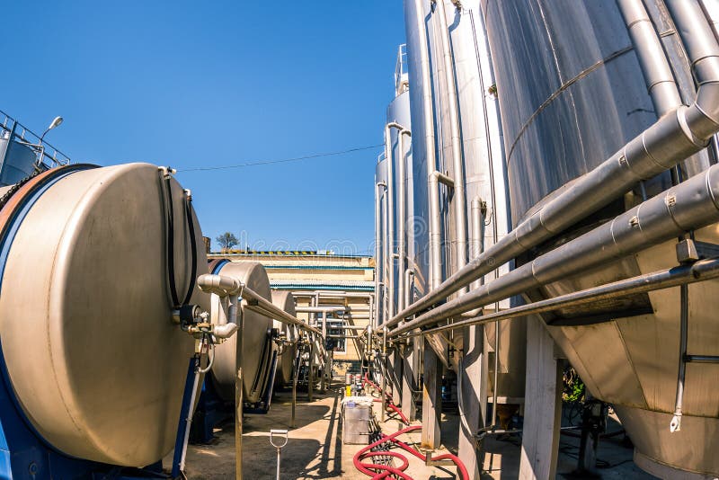 Factory Processing of Grapes Stock Image - Image of vineyard, machinery ...