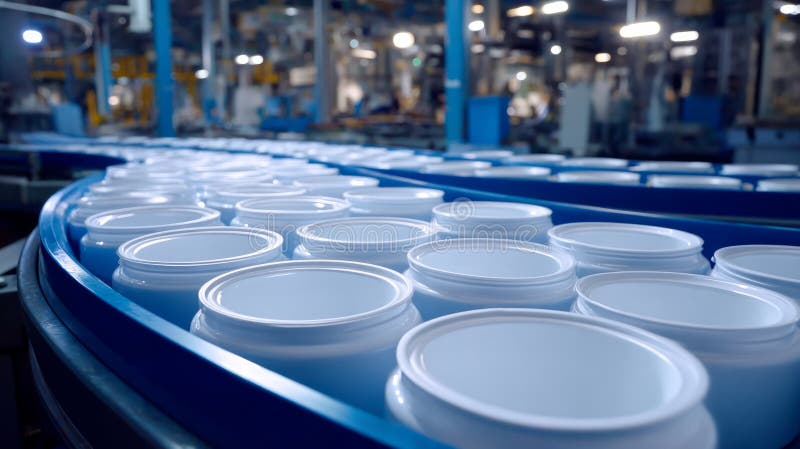 A Factory Producing Identical Plastic Products Endlessly. Symbol of a ...