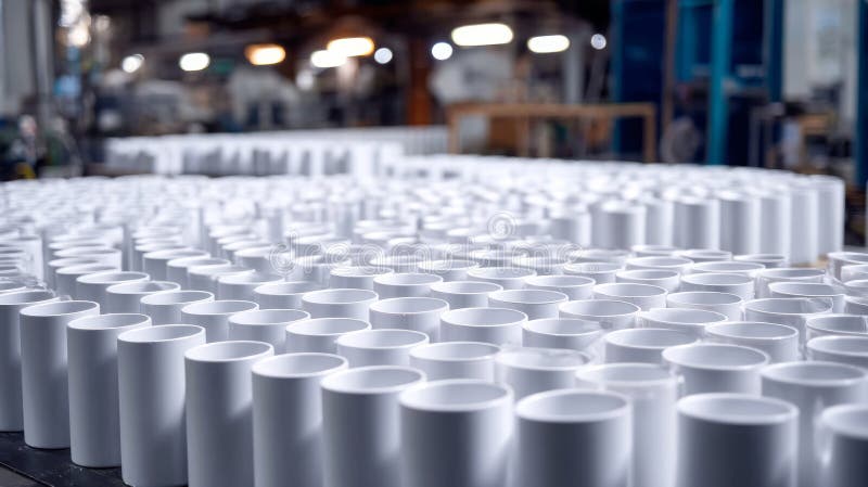 A Factory Producing Identical Plastic Products Endlessly. Symbol of a ...