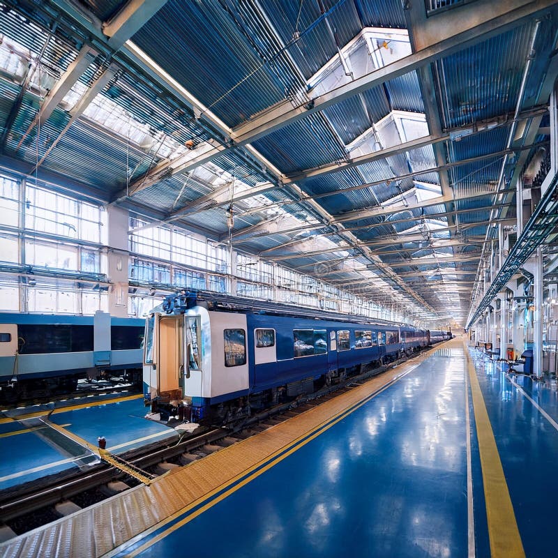 Factory Producing Trains, AI Generated Stock Illustration ...