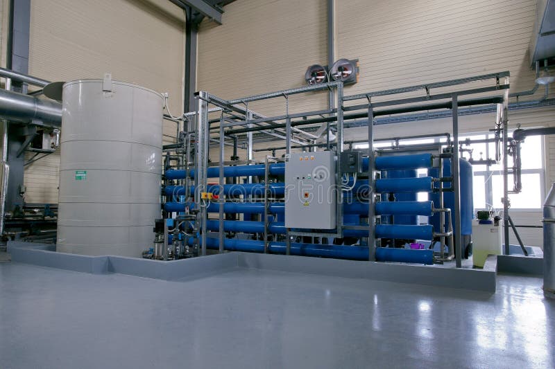 Factory Production Aerating Water Stock Photo - Image of water ...