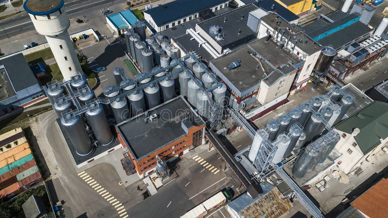 Factory for the Production of Beer Top View from the Drone Stock Photo ...