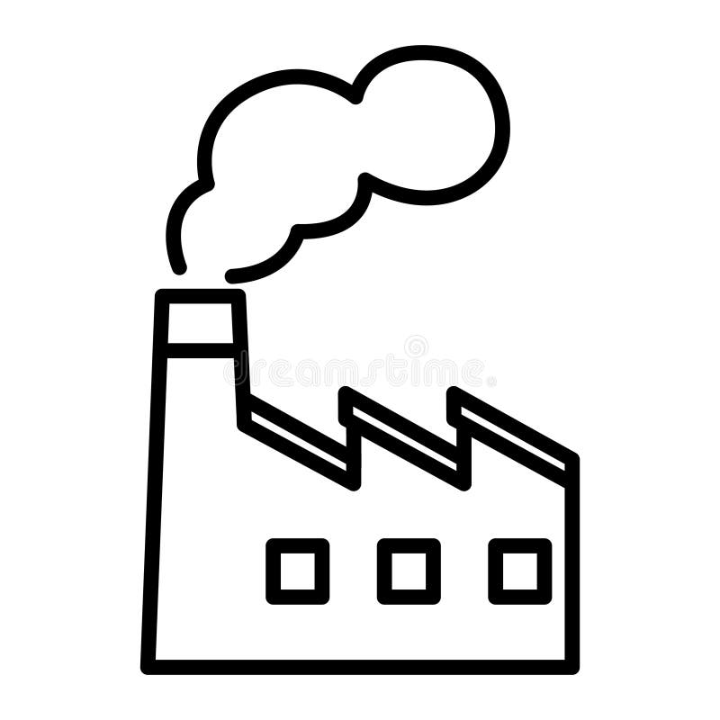 Factory Production Black and White Icon Illustration Stock Vector ...