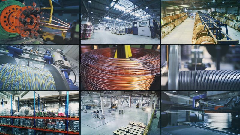 Factory for the Production of Cables. Cable Factory Multiscreen Stock ...