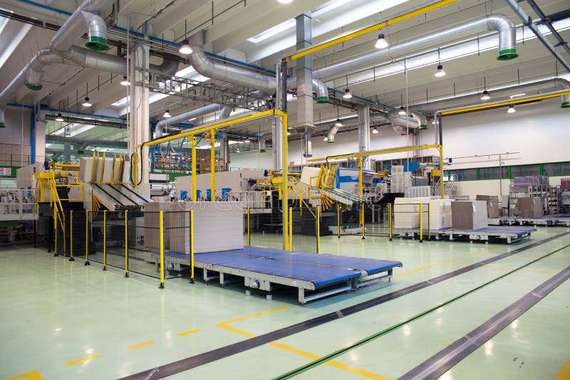 Factory - Production of Cardboard Foodstuff Containers Stock Photo ...