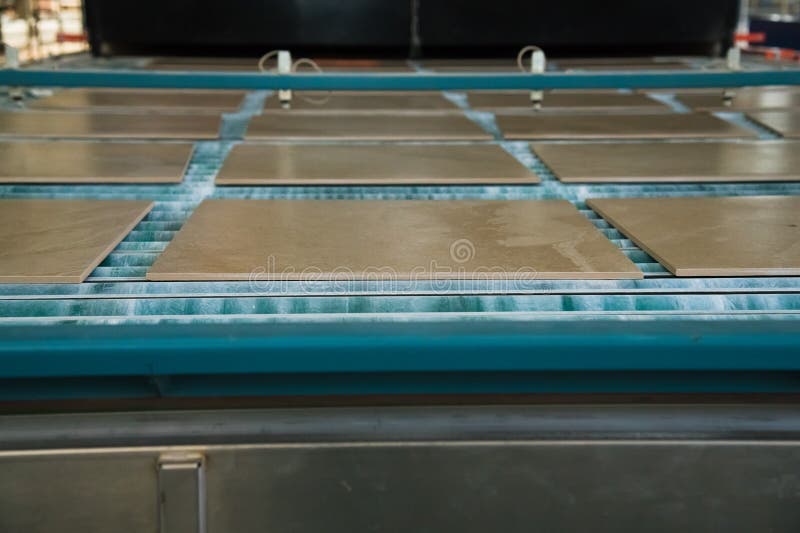 Factory for Production of Ceramic Tiles. Conveyor Line for Ceramic Tile ...