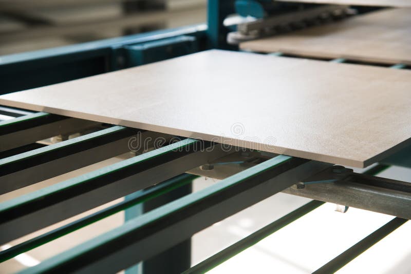 Factory for Production of Ceramic Tiles. Conveyor Line for Ceramic Tile ...