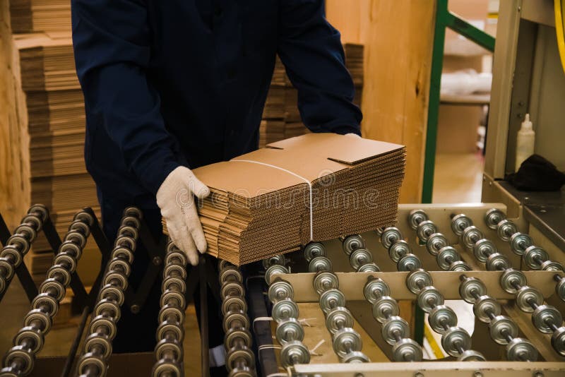Factory for the Production of Corrugated Cardboard Stock Photo - Image ...