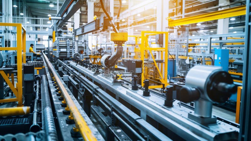 Factory Production Line, Industrial Equipment, Vibrant and Efficient ...