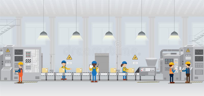 Factory production line stock vector. Illustration of automation ...