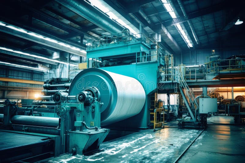 Factory for the Production of Paper and Cardboard. Production Equipment ...