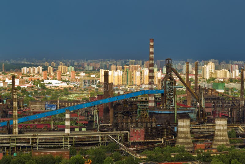 Factory after rain stock image. Image of city, factory - 28395719