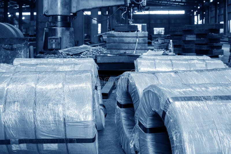 Factory raw materials stock photo. Image of steel, roll - 98550100