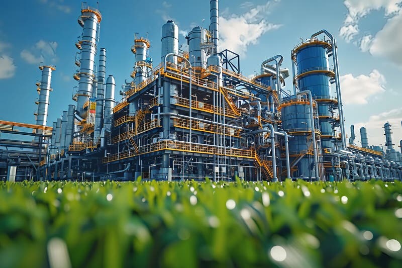 A Factory with a Refining Power Plant Green Industrial Environmental ...