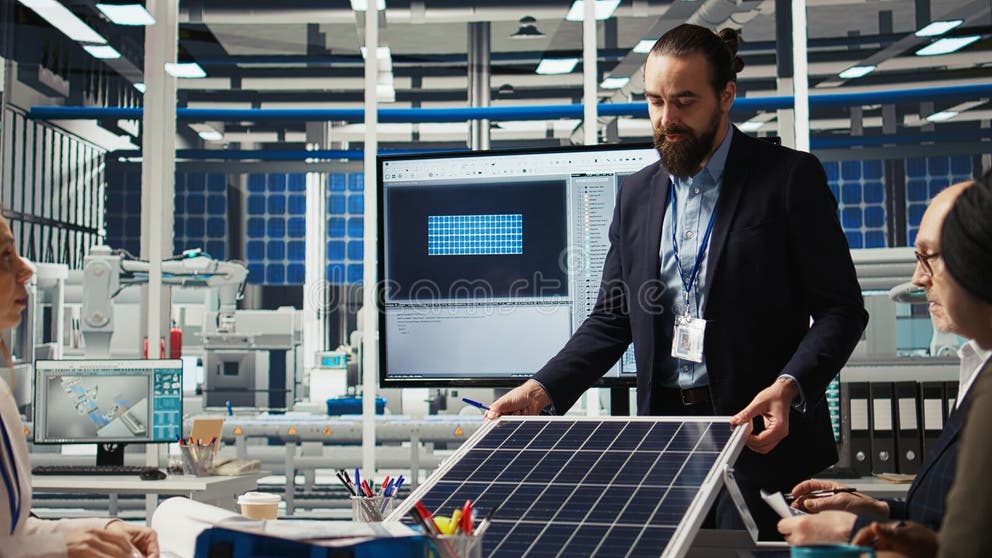Factory Research and Development Team Analyzes Solar Cell Prototypes ...
