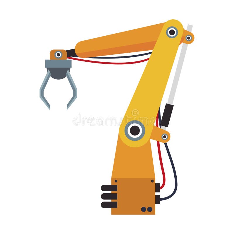 Factory Robot Arm with Conveyor Stock Vector - Illustration of modern ...