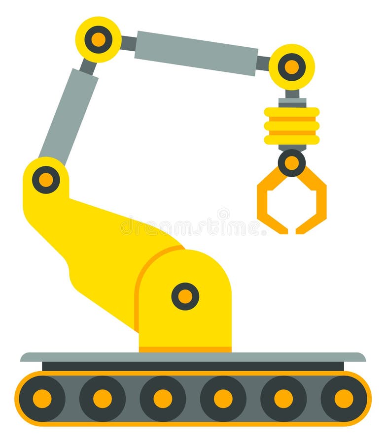 Factory Robot Hand. Mechanic Arm Yellow Icon Stock Vector ...
