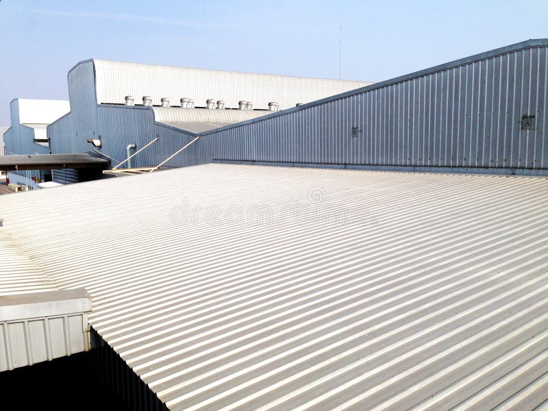 Factory roof stock image. Image of roofing, plant, metal - 82219645