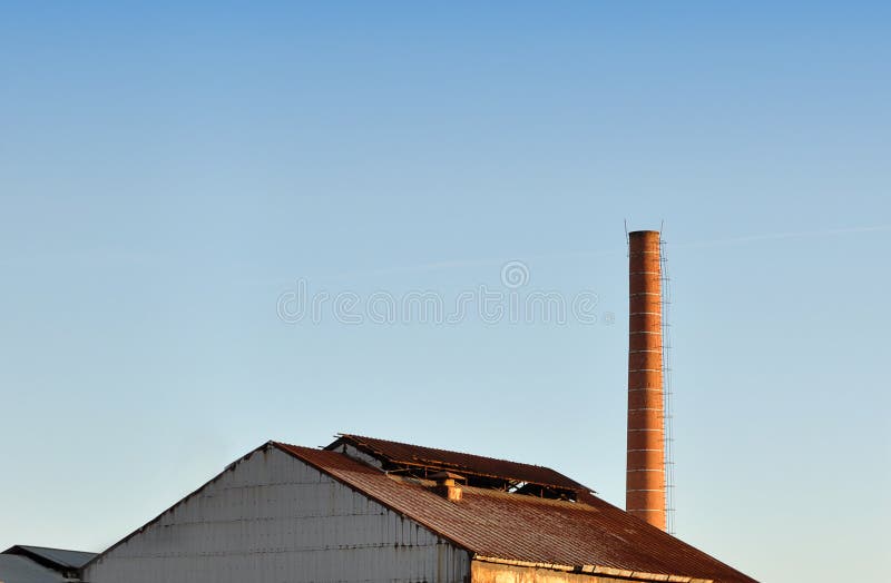 Old Factory with Roof Frame Stock Photo - Image of blue, windows: 111198814