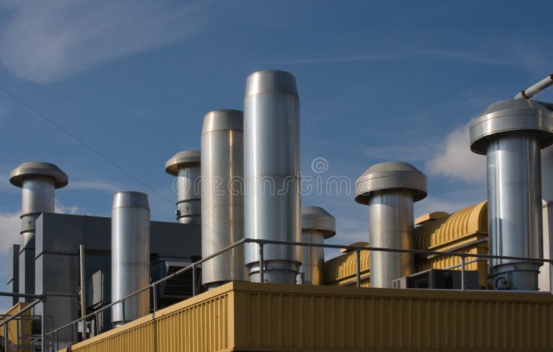 Factory Rooftop Heating and Ventilation Stock Image - Image of ...