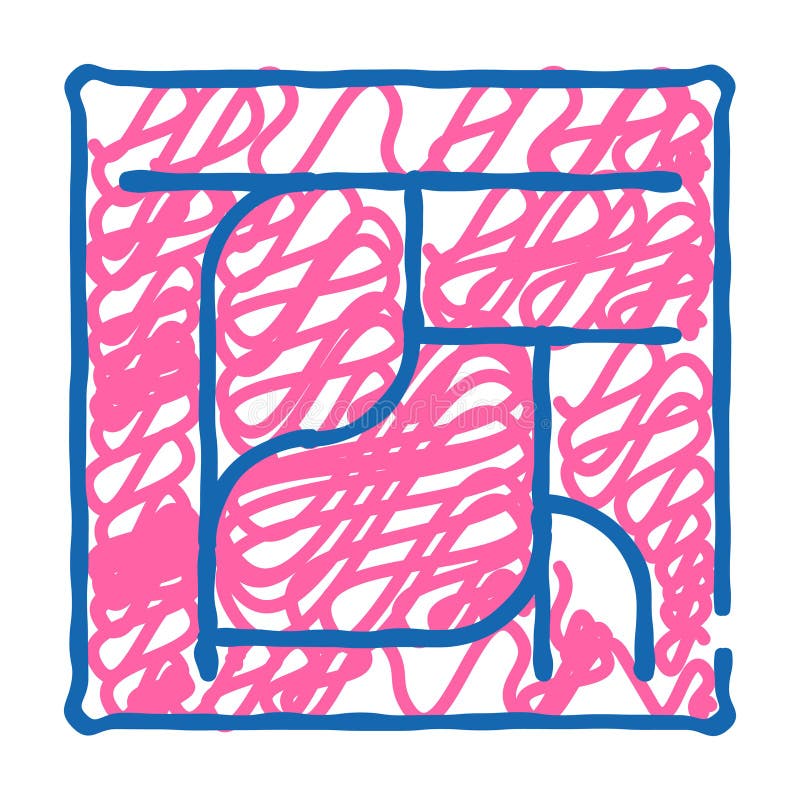 Factory Route System Icon Doodle Illustration Stock Vector ...