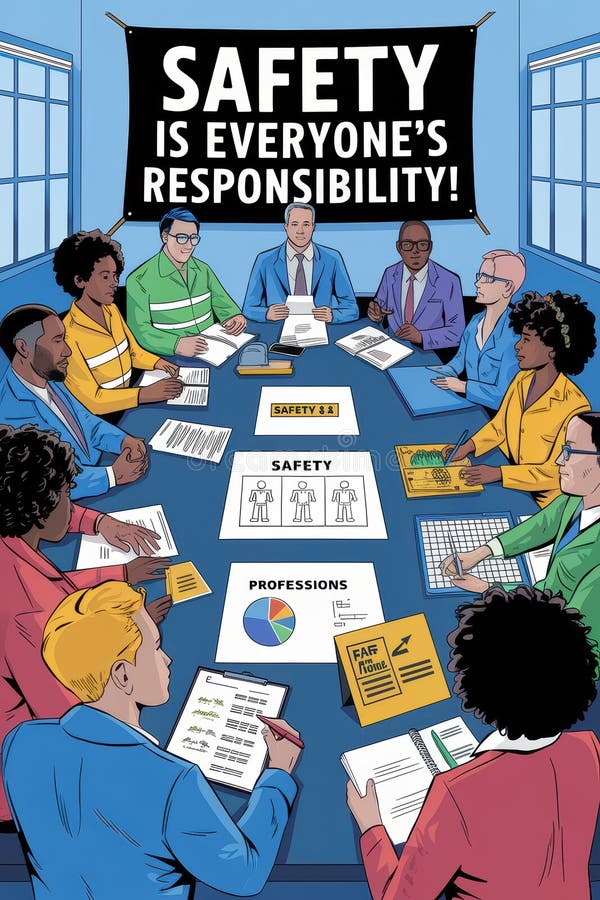 Factory Safety is Everyone S Responsibility Poster Stock Illustration ...