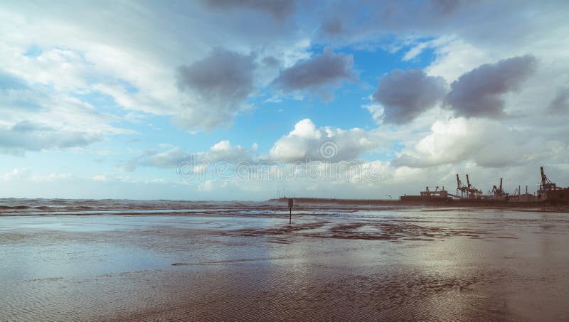 Factory on the sea shore stock photo. Image of color - 82297092