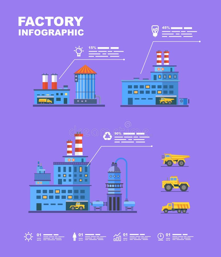 Factory Set. Flat Info Graphic Elements. Vector Stock Vector ...
