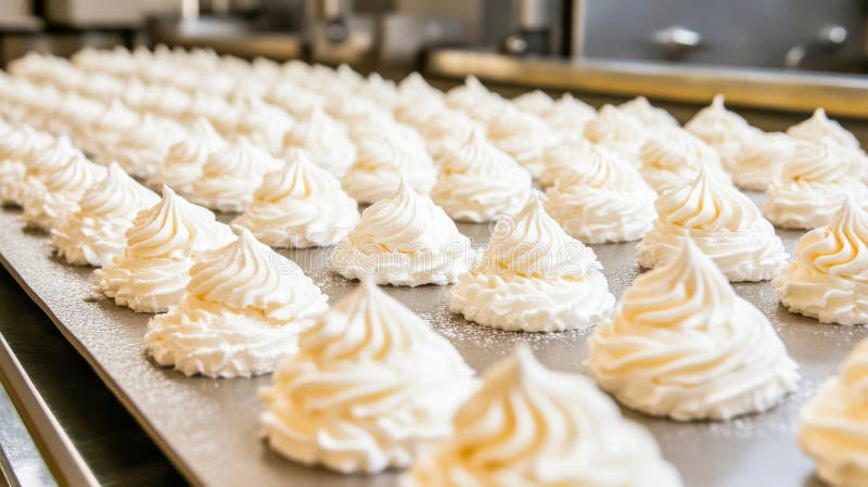 In a Factory Setting, the Ice Cream Production Line Includes Soft-serve ...