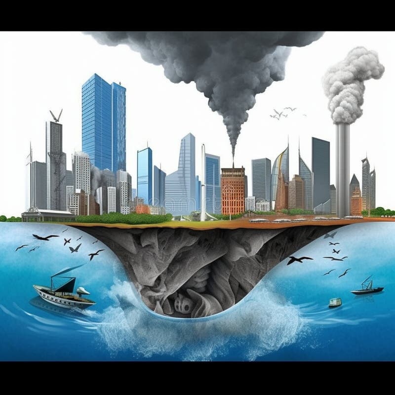 A Factory is Showing Smoke Coming Out of it Stock Illustration ...