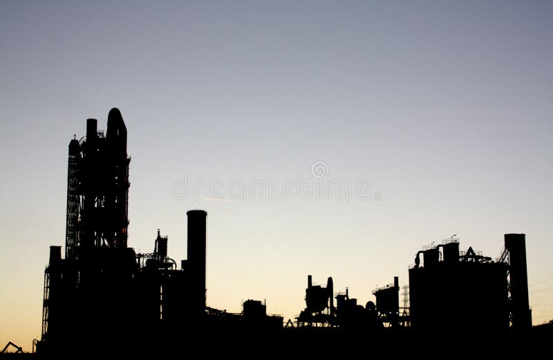 Factory Silhouette with Copy Space Stock Image - Image of chimneys ...