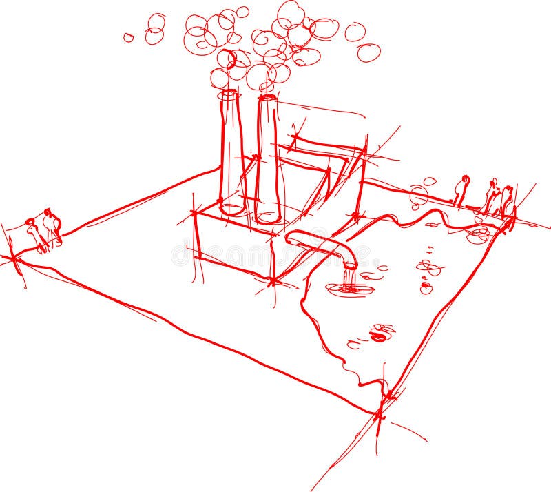 Industrial Pollution Diagram Stock Vector - Illustration of black ...