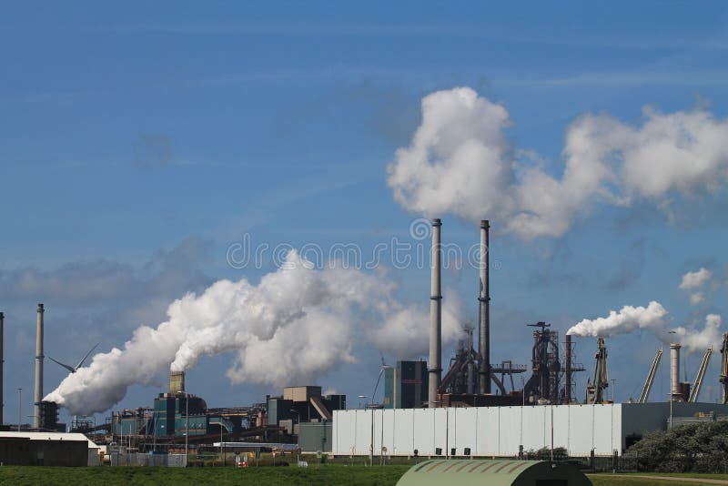Factory and smog in Dutch stock photo. Image of skyline - 263626474