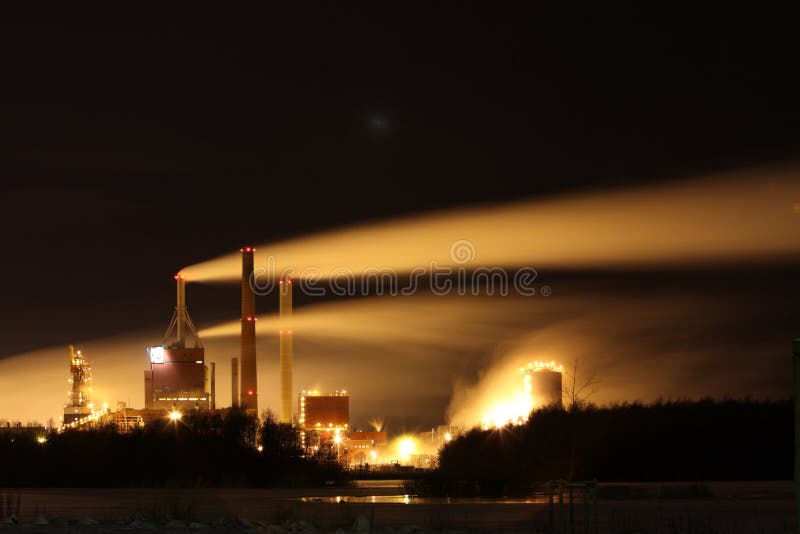 Factory Smoke Polluting the Air Stock Image - Image of electricity ...