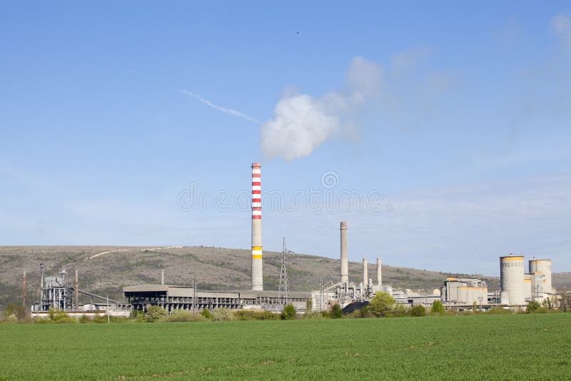 Factory with smoke stock photo. Image of global, industrial - 31386050