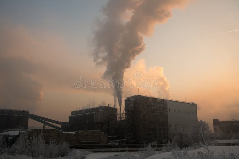 Factory smoke pollution stock photo. Image of emissions - 107514560