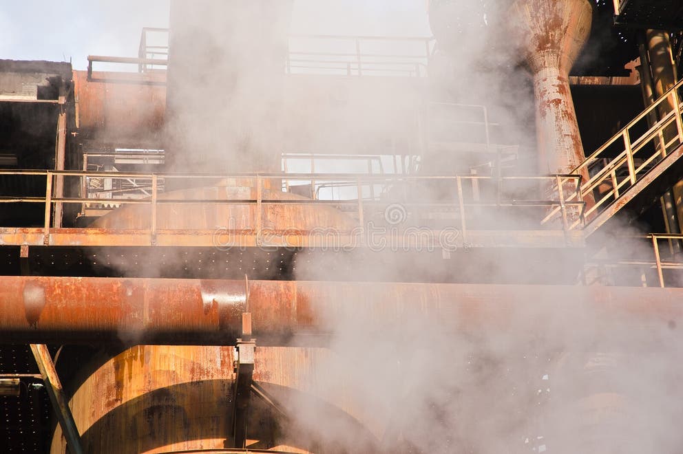 Factory with smoke. stock photo. Image of blast, detail - 38740810