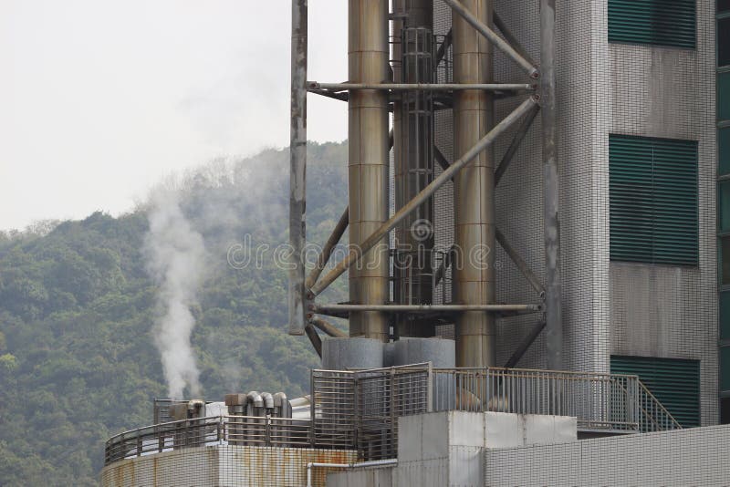 Factory smoke stacks stock image. Image of emission, causing - 50590907
