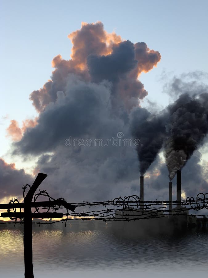 Factory Smoke Polluting the Air Stock Image - Image of electricity ...